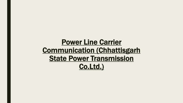 Power line carrier communication | PPTX