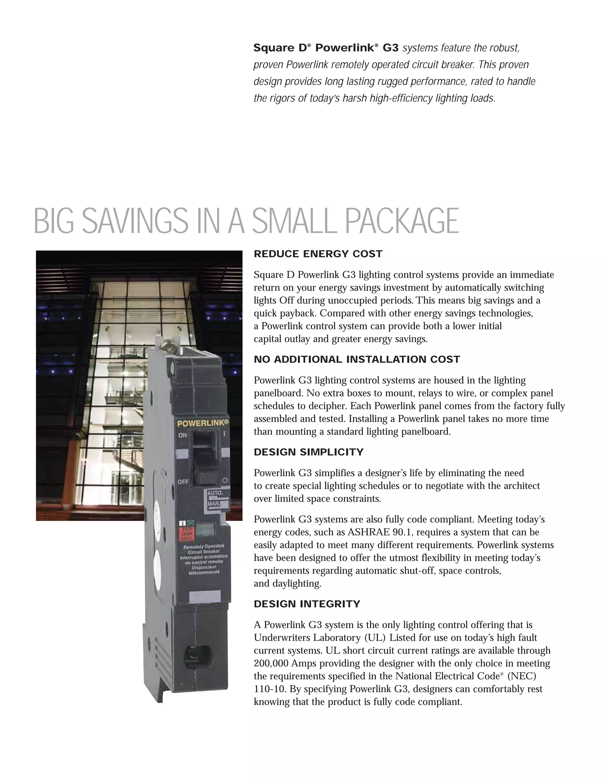 Powerlink® G3 Lighting Control Systems | PDF