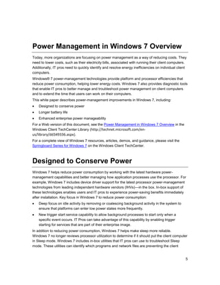 Power management in windows 7 overview | PDF