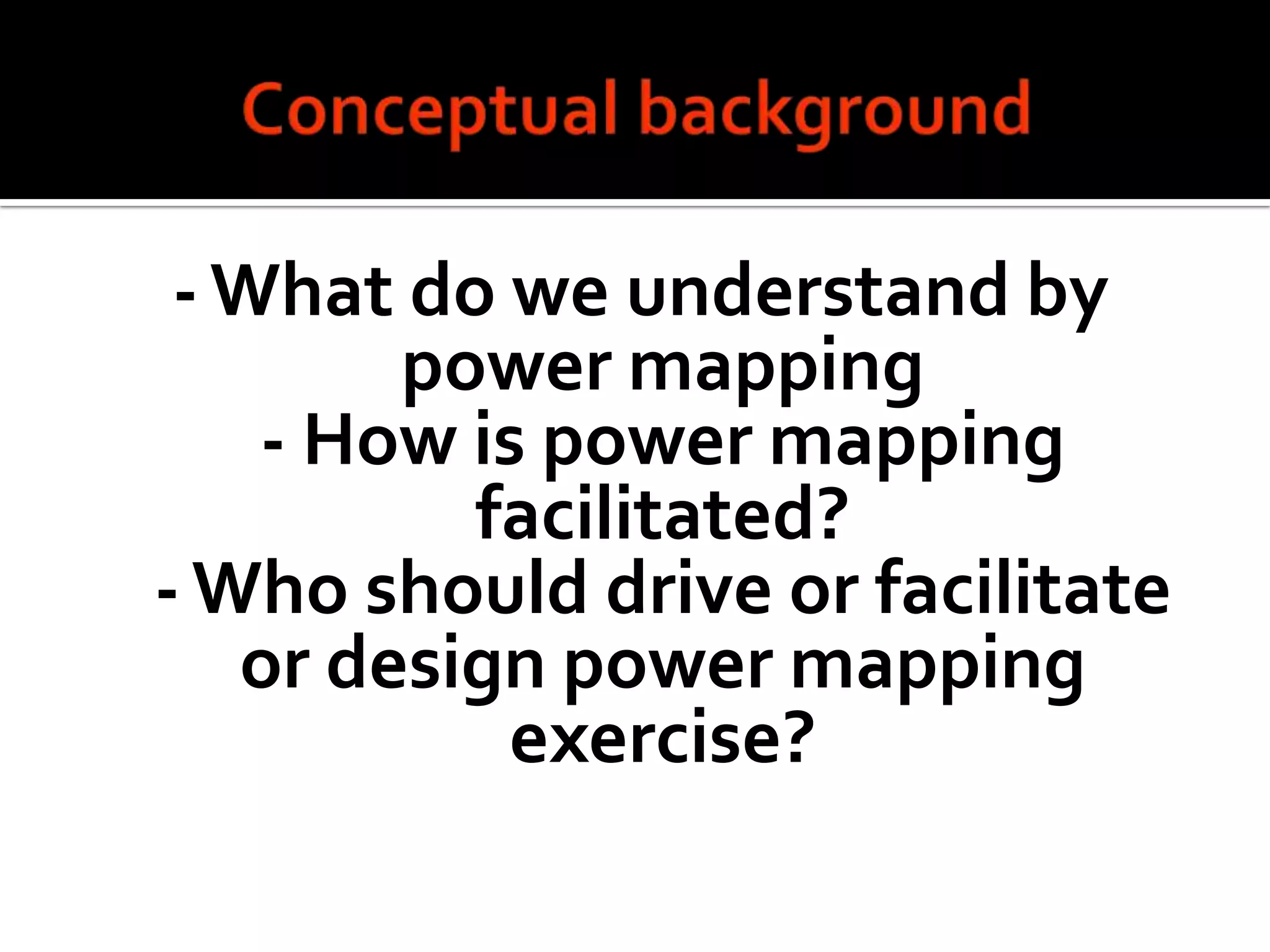 Swingers, Players and Blockers: Power mapping exercise | PPT