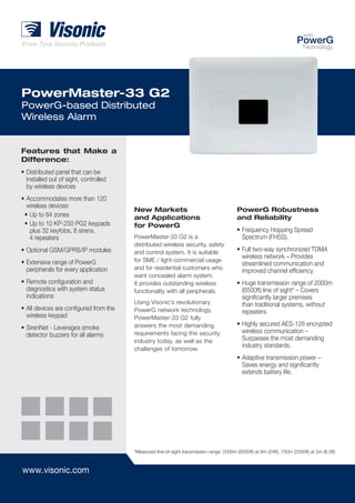 PowerMaster-33 G2 PowerG-based Distributed Wireless Alarm | PDF