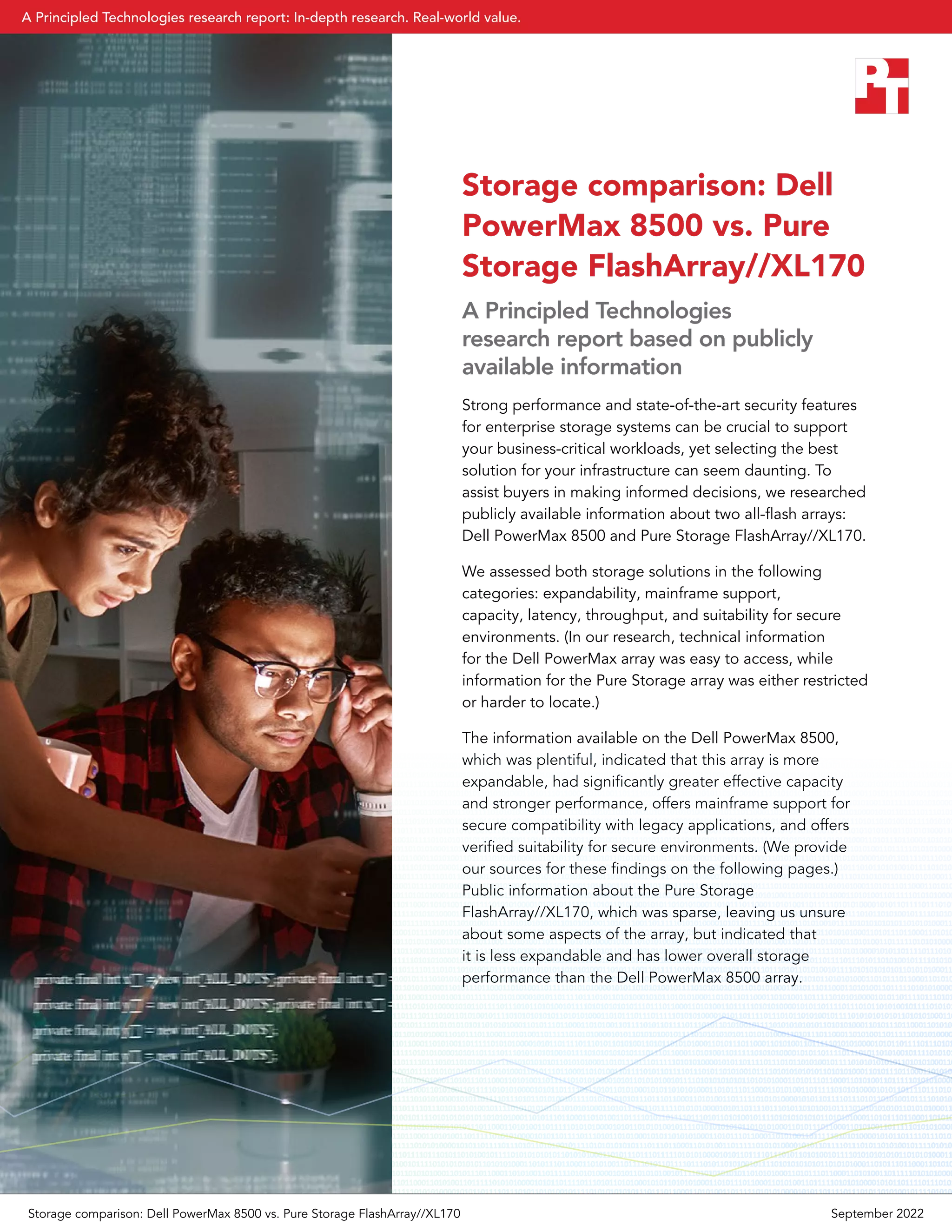 Storage comparison: Dell PowerMax 8500 vs. Pure Storage FlashArray//XL170 | PDF