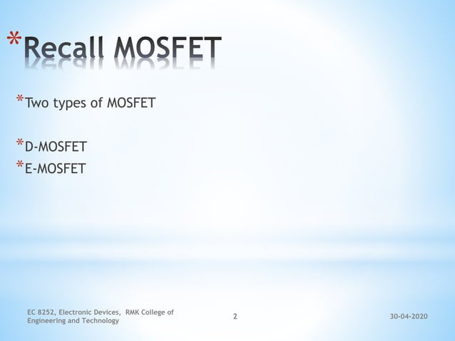 Power mosfet | PPTX | Consumer Electronics | Technology & Computing