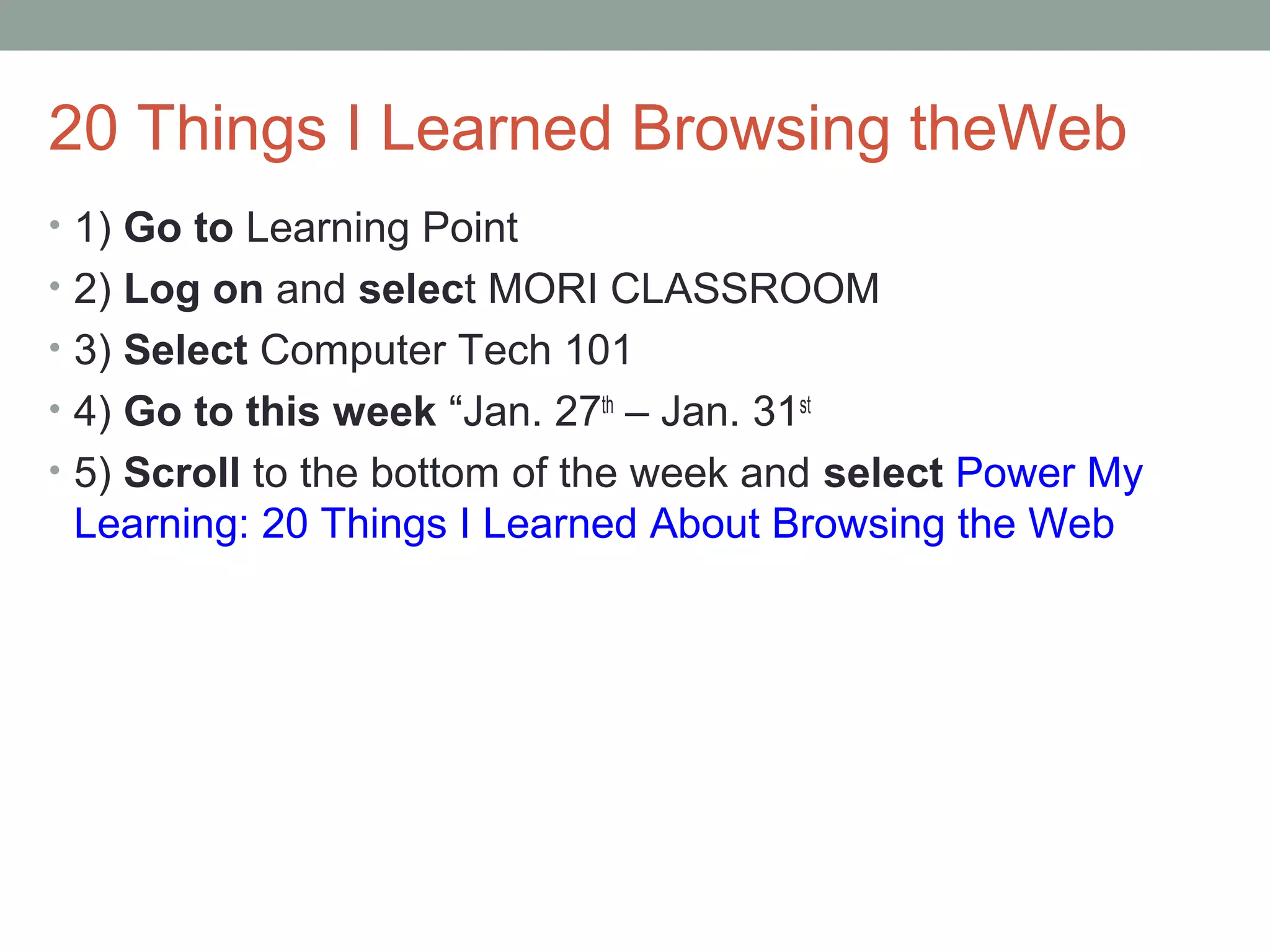 Power My Learning | PPT