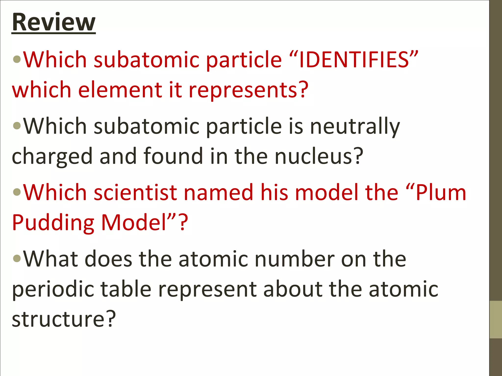 Power Notes Atomic Structure Day 3 | PPT