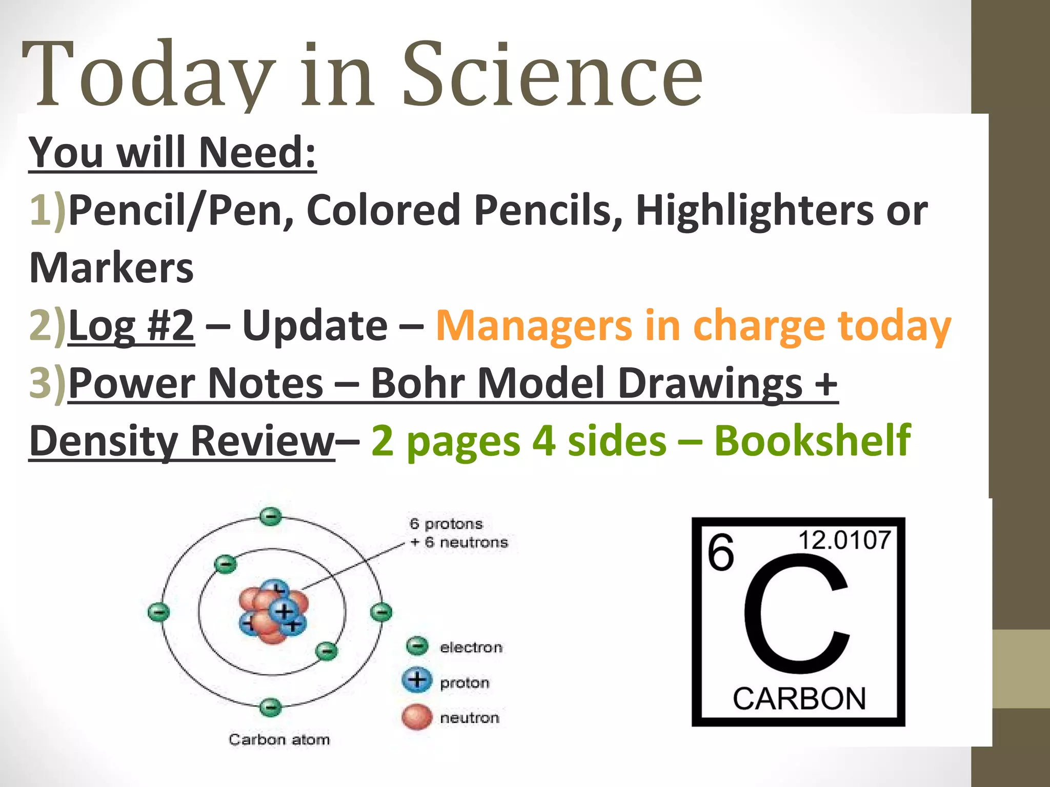 Power Notes Bohr Models- Day 1 | PPT