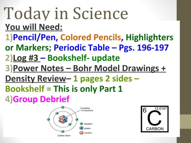 Power Notes Bohr Models- Day 1 (2) | PPT