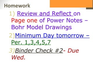 Power Notes Bohr Models- Day 1 (2) | PPT