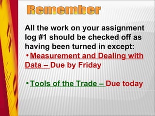 Power Notes Measurements and Dealing with Data