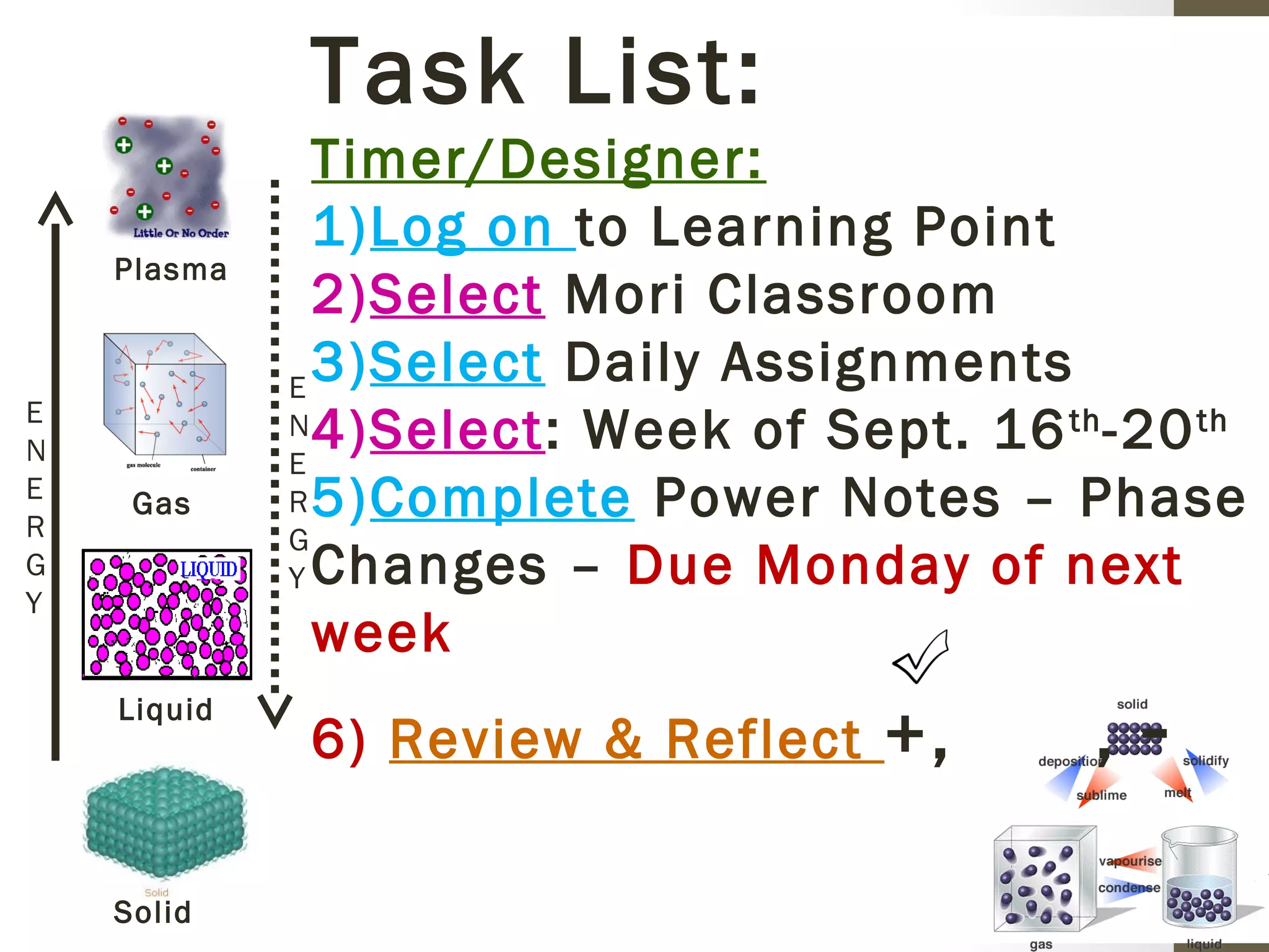 Power Notes Phase Changes of Matter | PPT