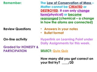 Power Notes Physical vs. Chemical Day 1 | PPT | Chemistry | Science
