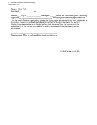 Powerof attorney short-form-2010 | PDF