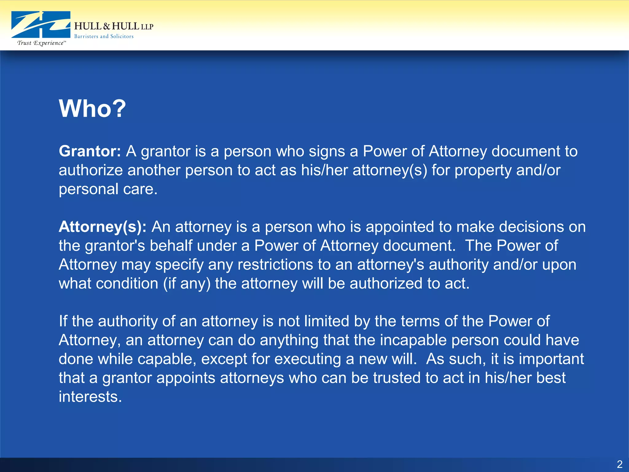 Power of Attorney Basics | PPT