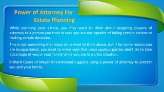 Power of Attorney For Estate Planning | PPT | Legal Services Industry ...