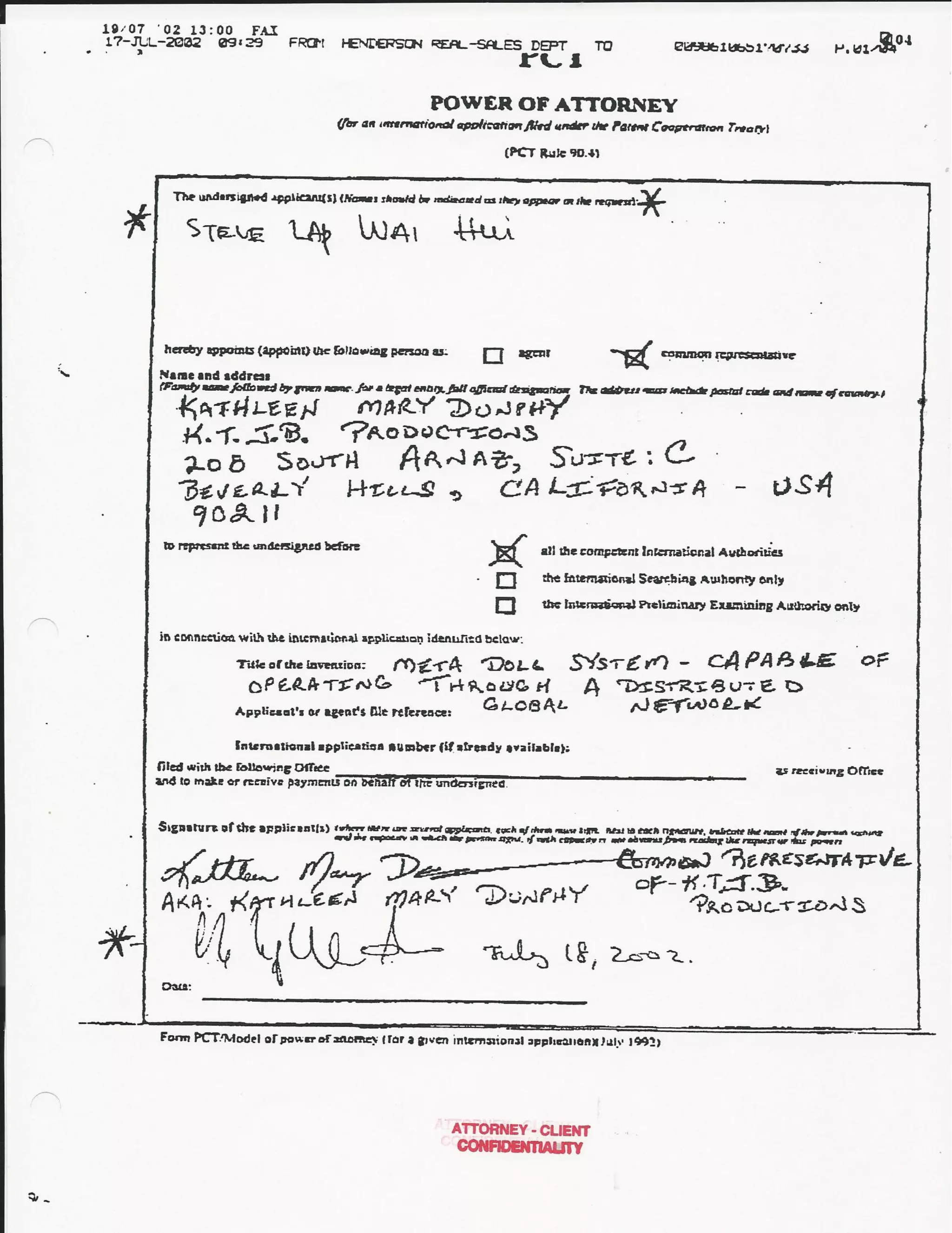 METADOLL SYSTEM - POWER of ATTORNEY | PDF