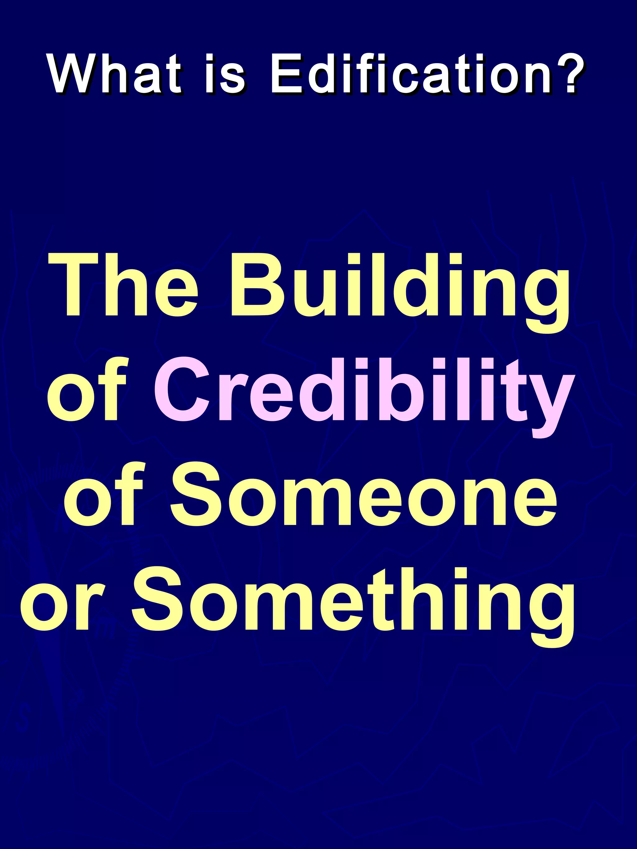 Power of Edification at Work | PPT