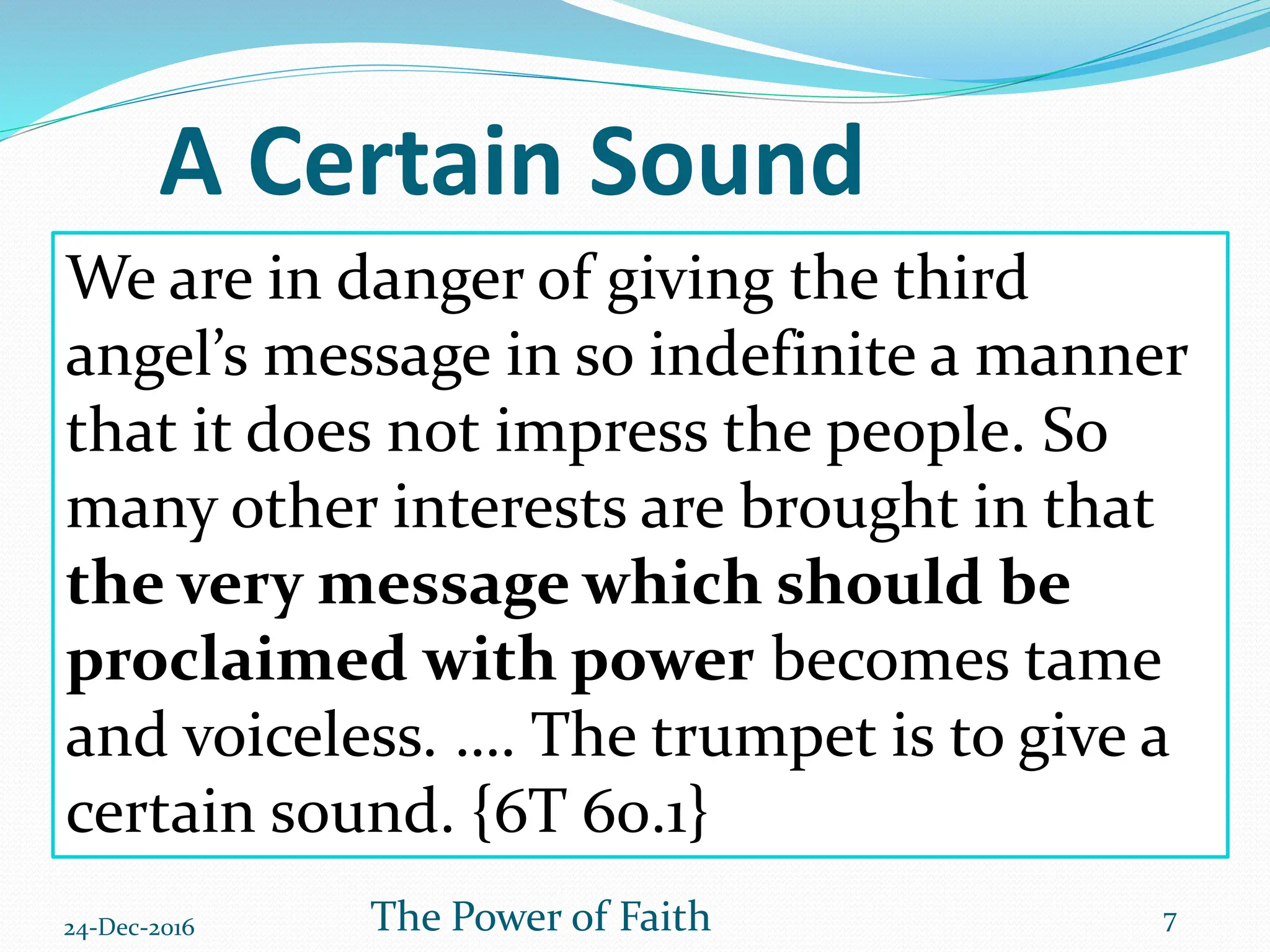 The Third Angel's Message: The Power of Faith | PPT