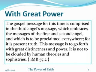 The Third Angel's Message: The Power of Faith | PPTX | Christianity ...
