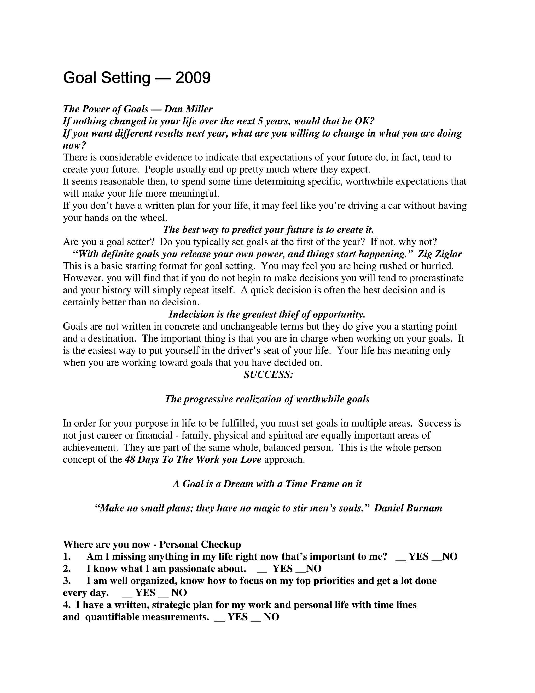 Power Of Goals | PDF