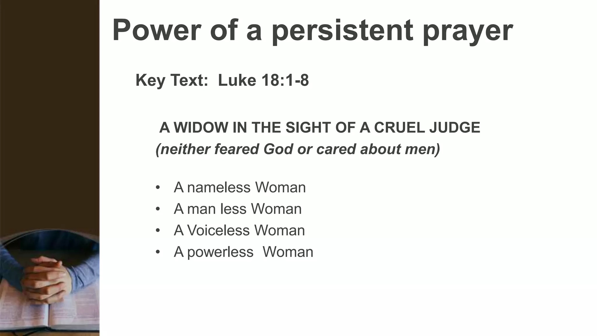 Power of persistent prayer - Sermon | PPT