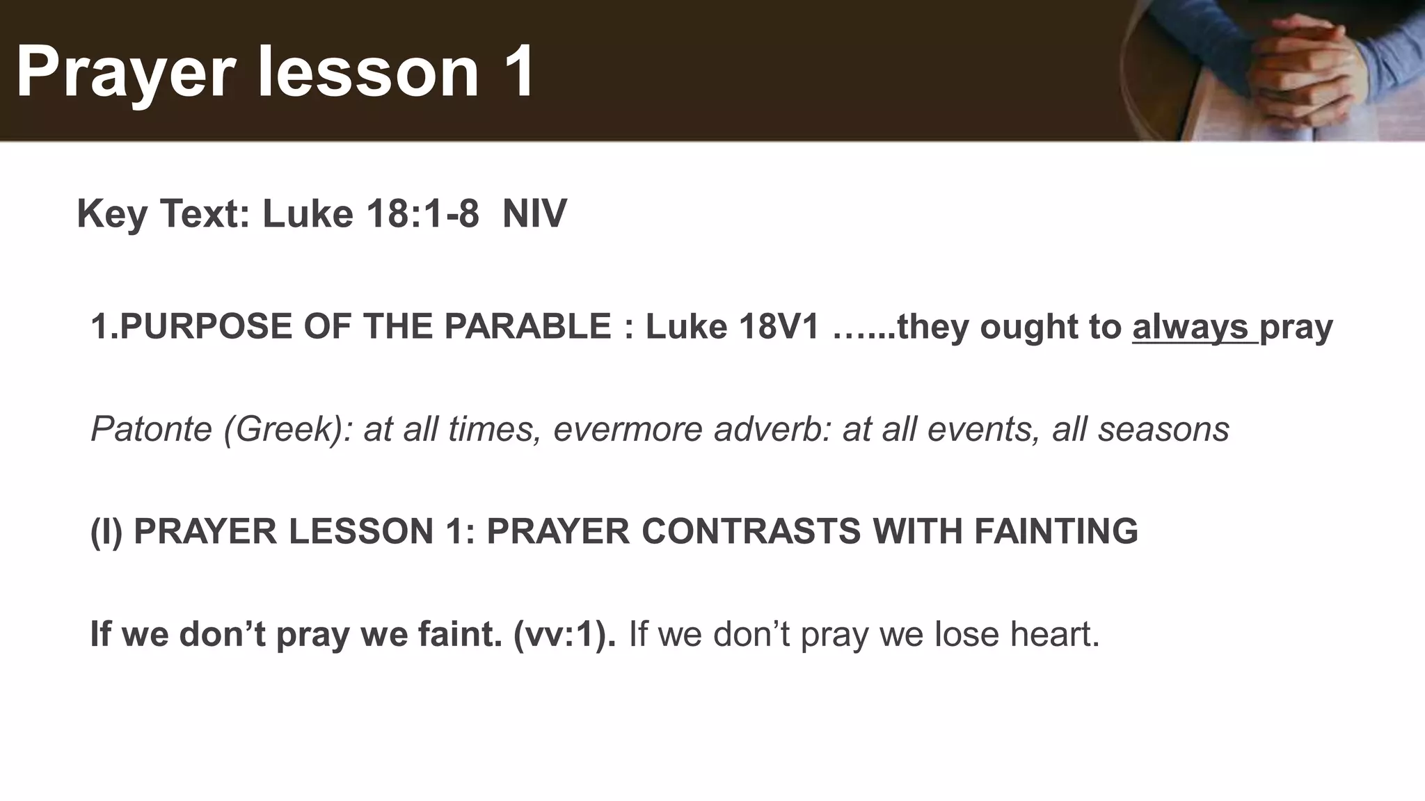 Power of persistent prayer - Sermon | PPT