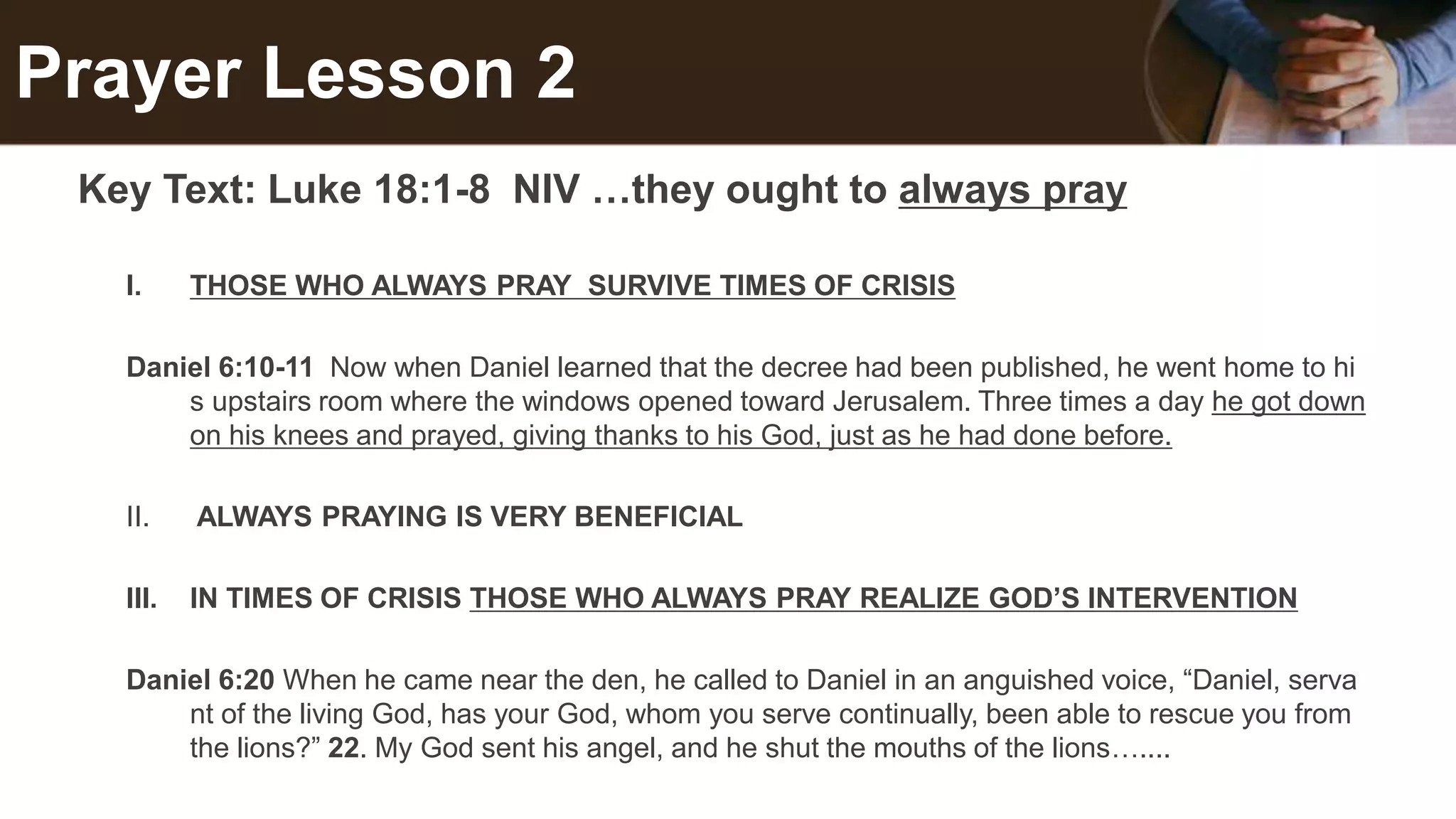 Power of persistent prayer - Sermon | PPT