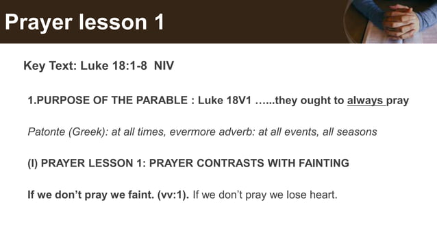 Power of persistent prayer - Sermon | PPT