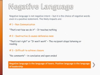 Power of positive language | PPS
