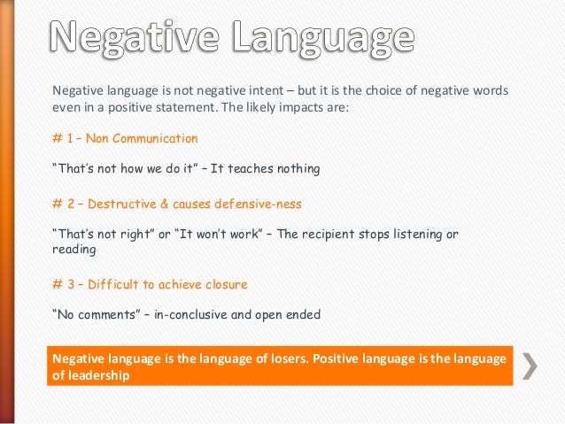 Power of positive language