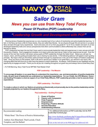 Power of positive leadership handbook | PDF