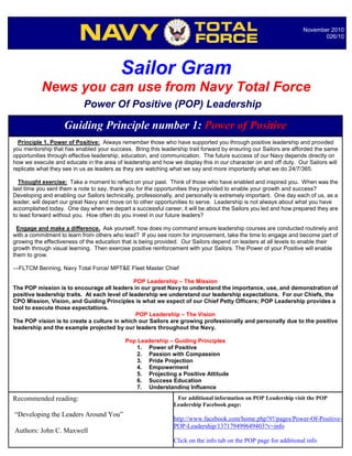 Power of positive leadership handbook | PDF