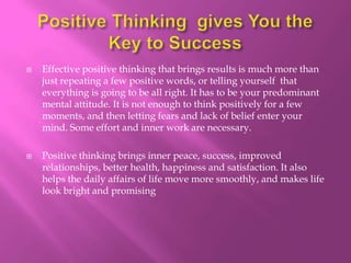 Power Of Positive Thinking | PPTX