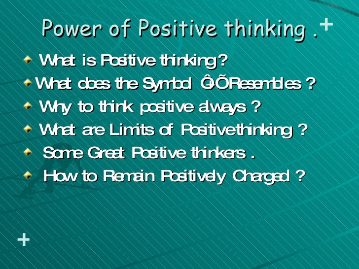 Power Of Positive Thinking