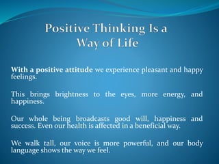 Power of positive thinking | PPTX