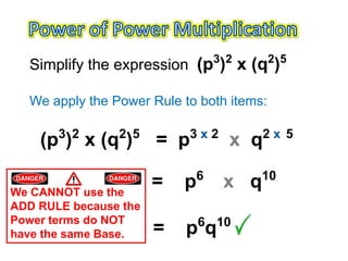 Power of Power Exponent Rule | PPTX | Physics | Science