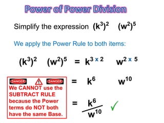 Power of Power Exponent Rule | PPTX | Physics | Science