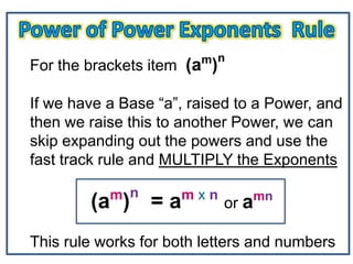 Power of Power Exponent Rule | PPTX | Physics | Science