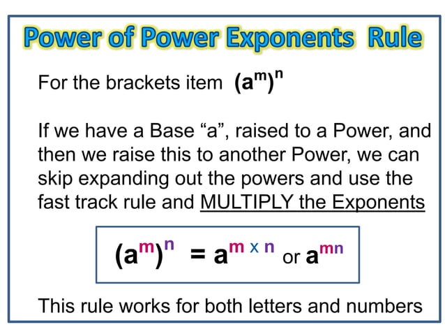 Power of Power Exponent Rule | PPT