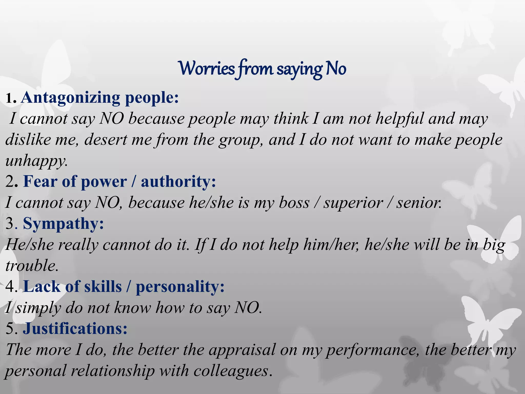 Power of saying 'no' | PPTX