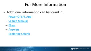 Power of Splunk Search Processing Language (SPL) | PPTX