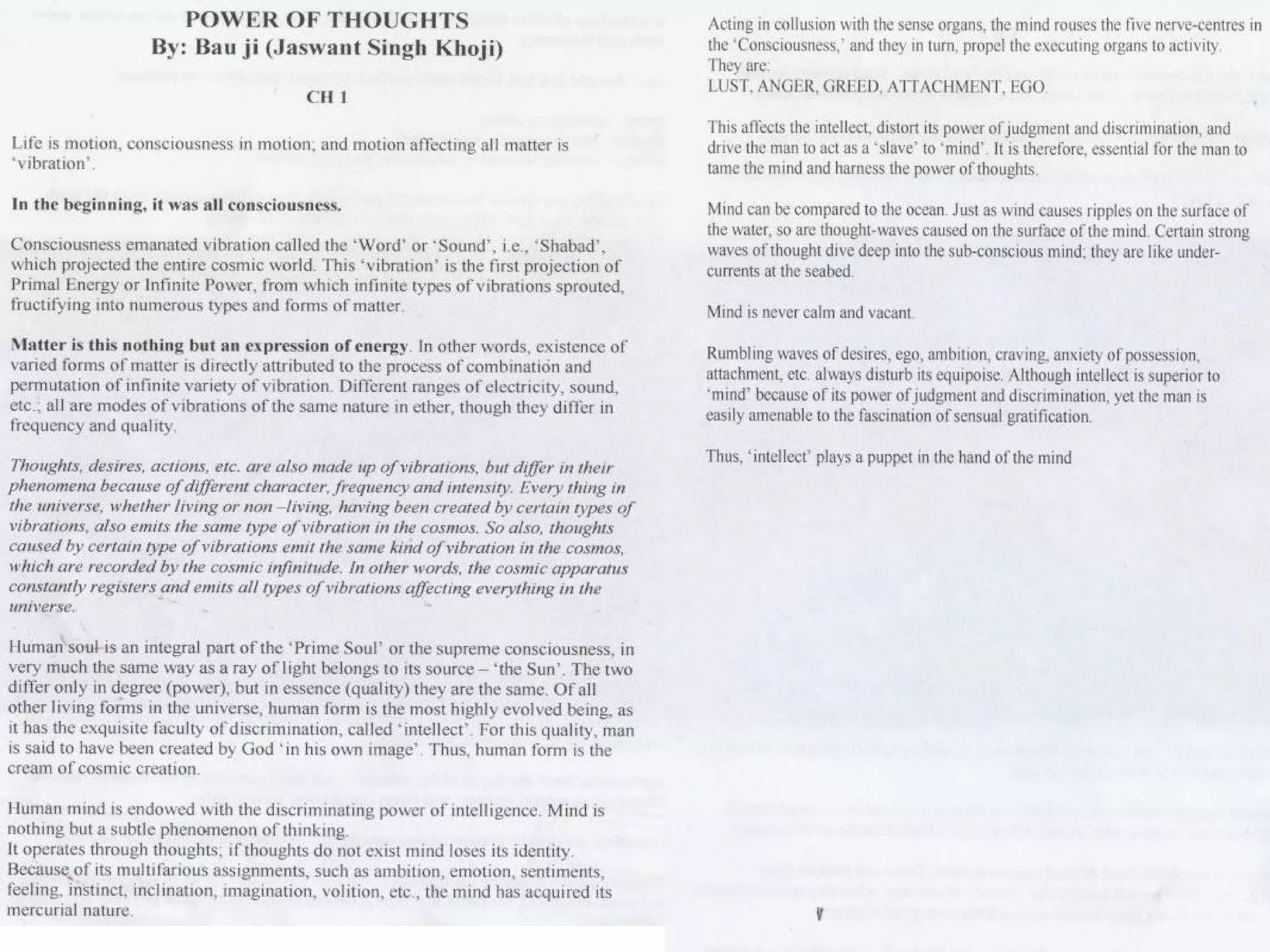 Power Of Thoughts | PPT