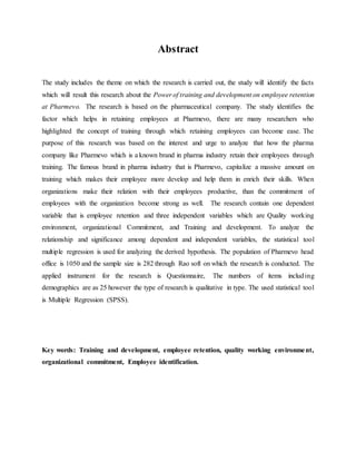 Power of training and development on employee retention (abstract) sir ...