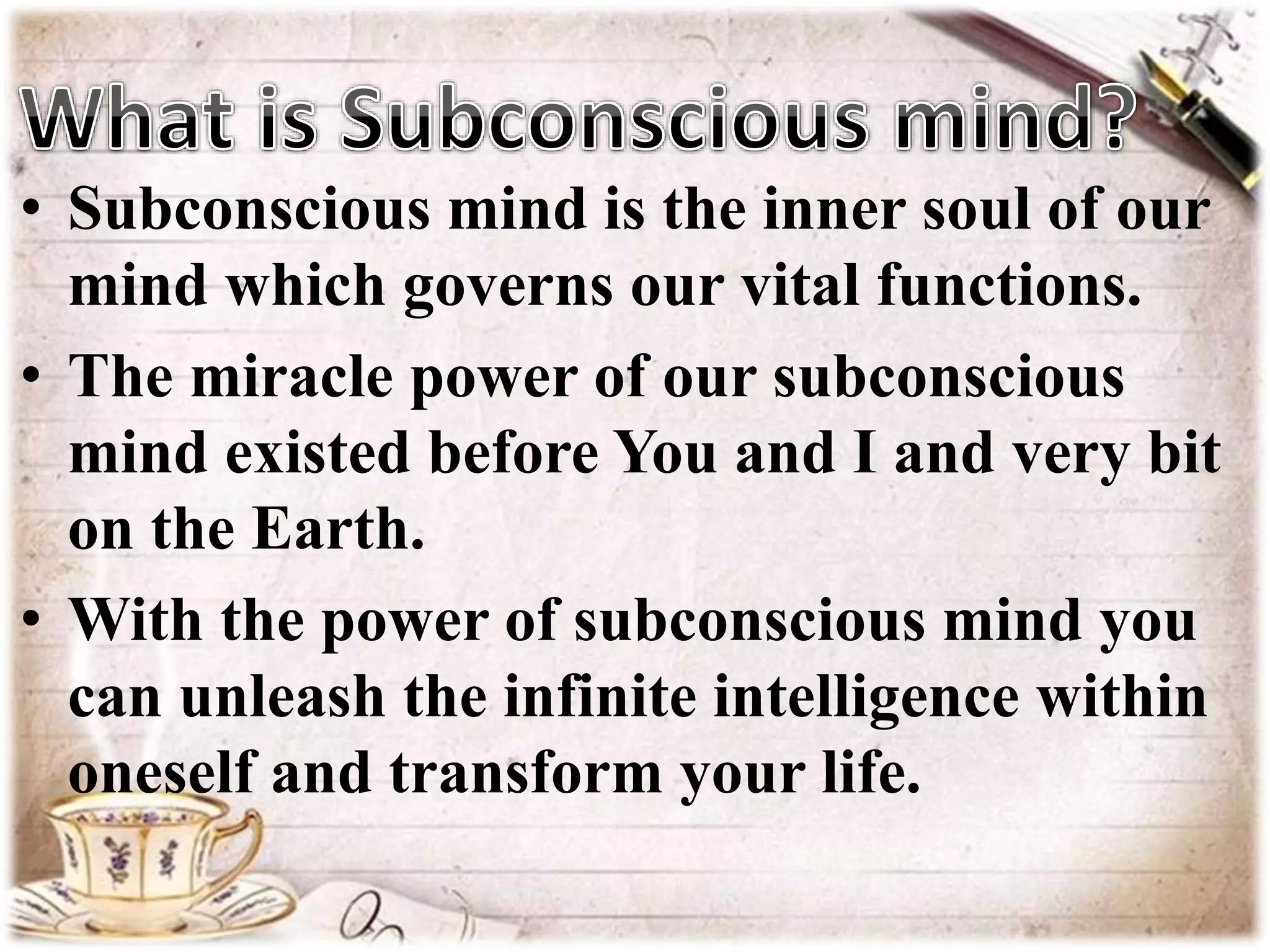 Power of your subconscious mind | PPTX
