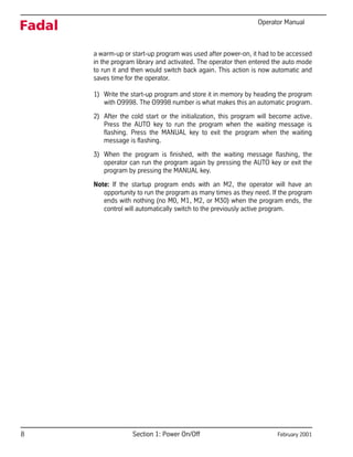 Fadal Operator's Manual | PDF