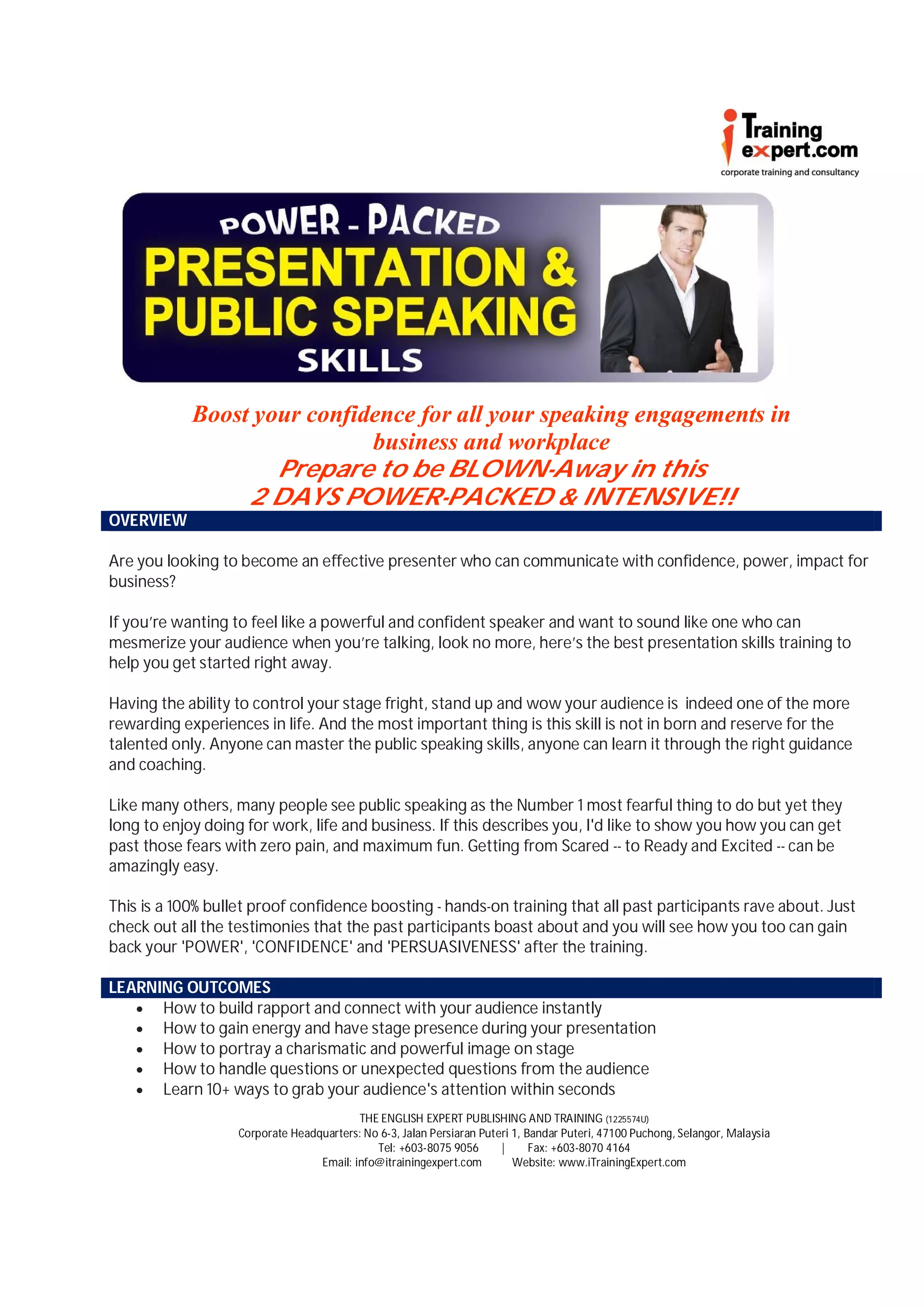 Power packed presentation skills and public speaking skills public ...