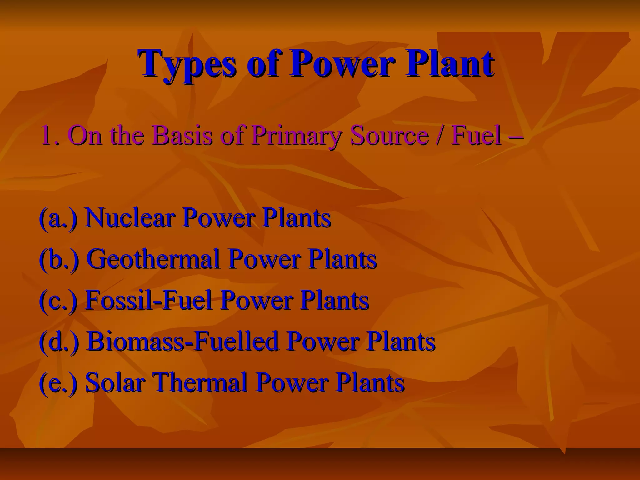 Power plant, Power Station and types of power plant | PPT