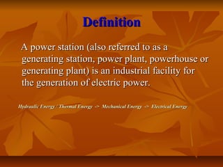 Power plant, Power Station and types of power plant | PPT