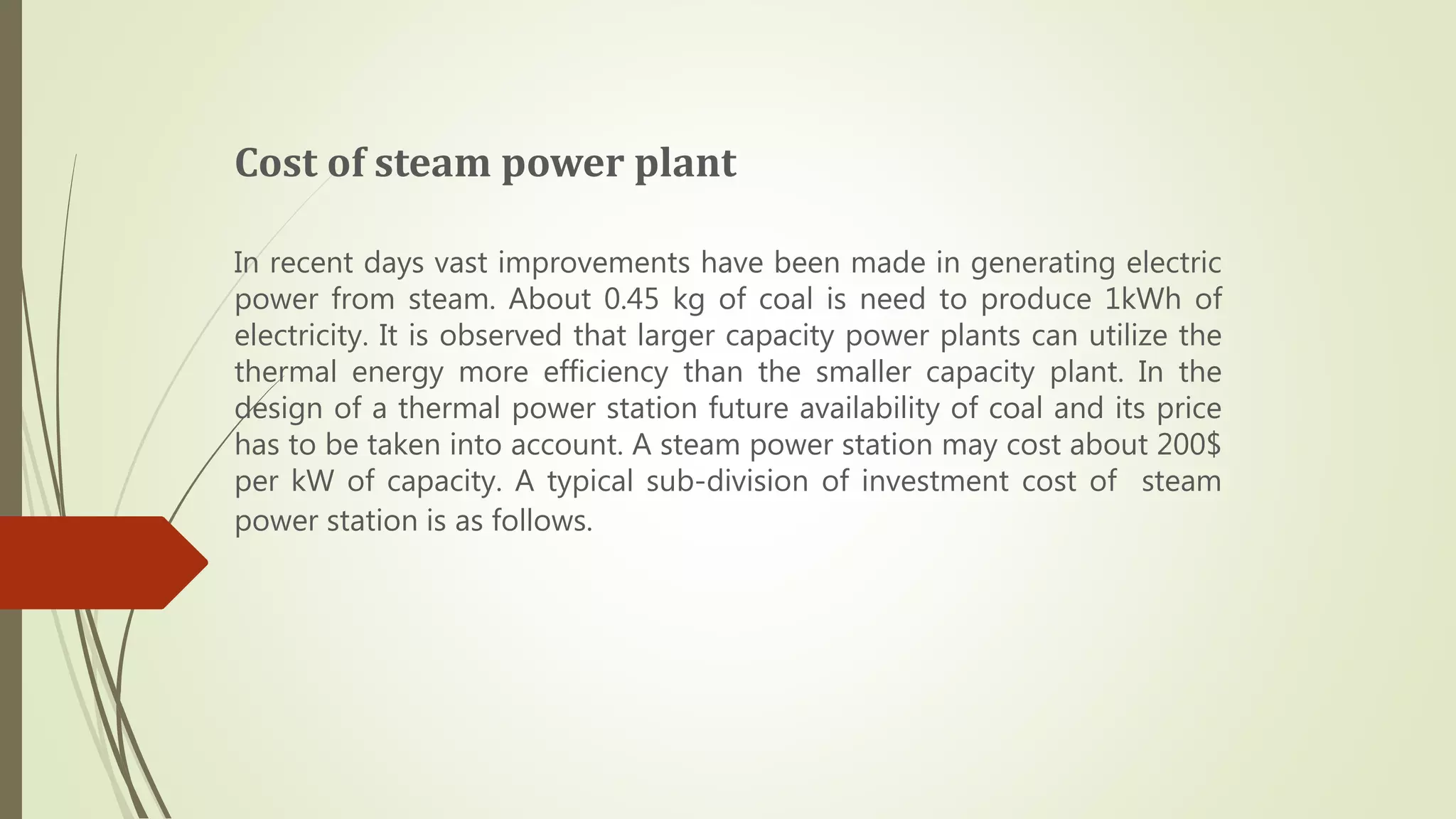 Power Plant cost & its site selection | PPTX