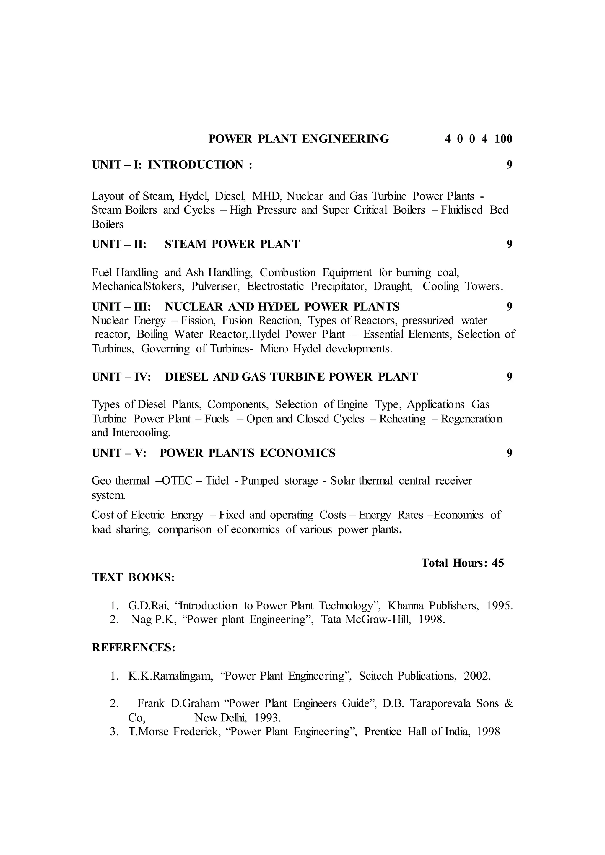 Power plant engineering question bank | DOCX