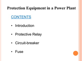 Protection Equipment in a Power Station | PPTX